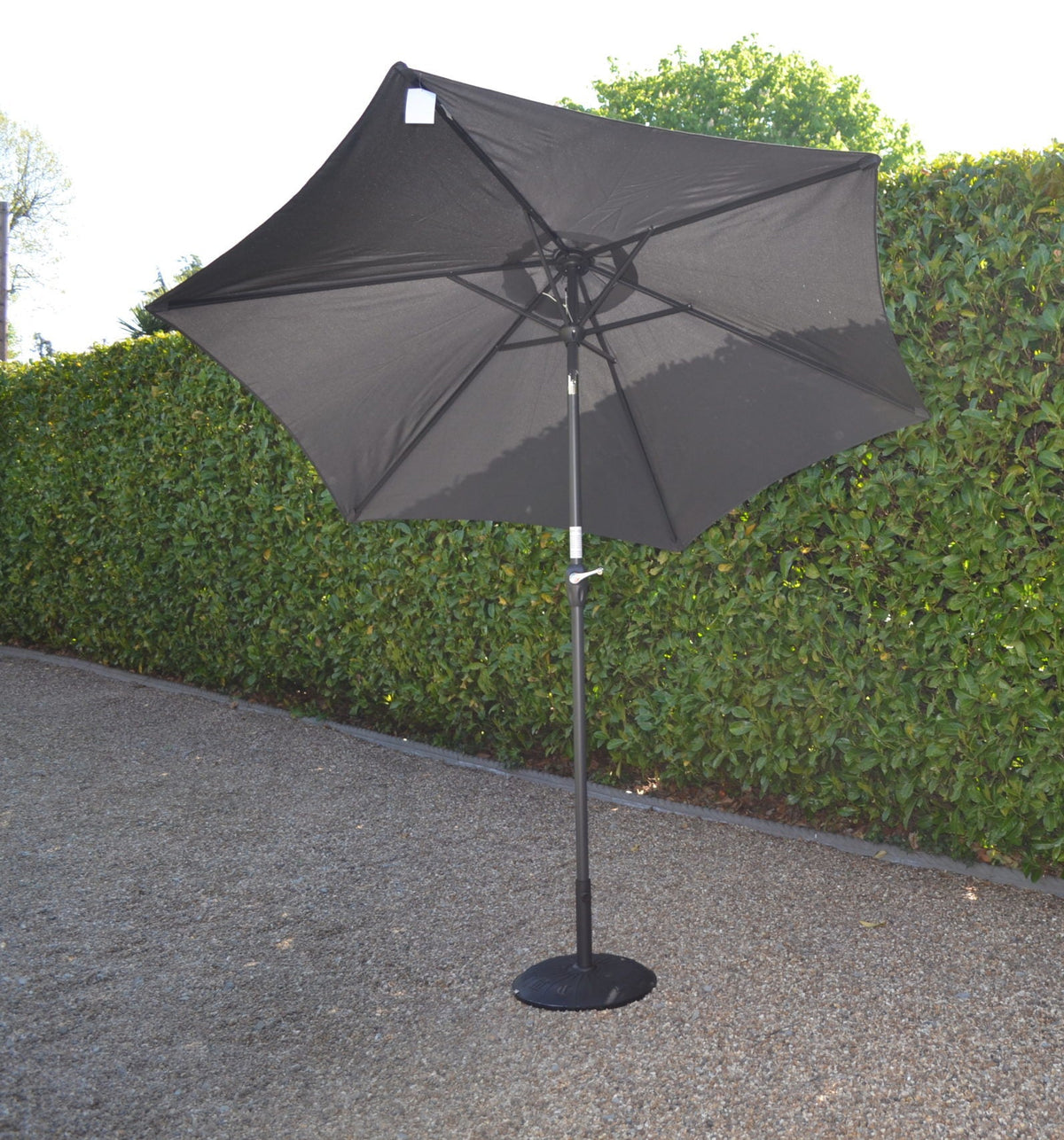 2.5m Parasol Grey and Base — eurogardenandhome