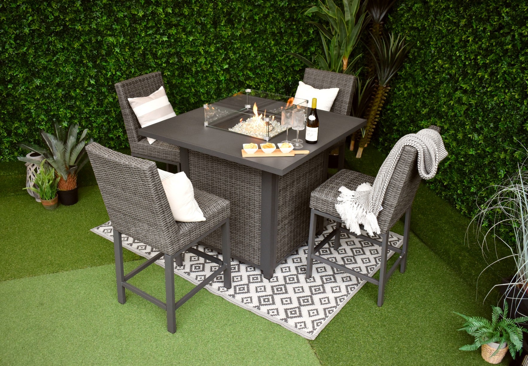 Milan Four Seater Firepit Bar Suite — Euro Garden and Home