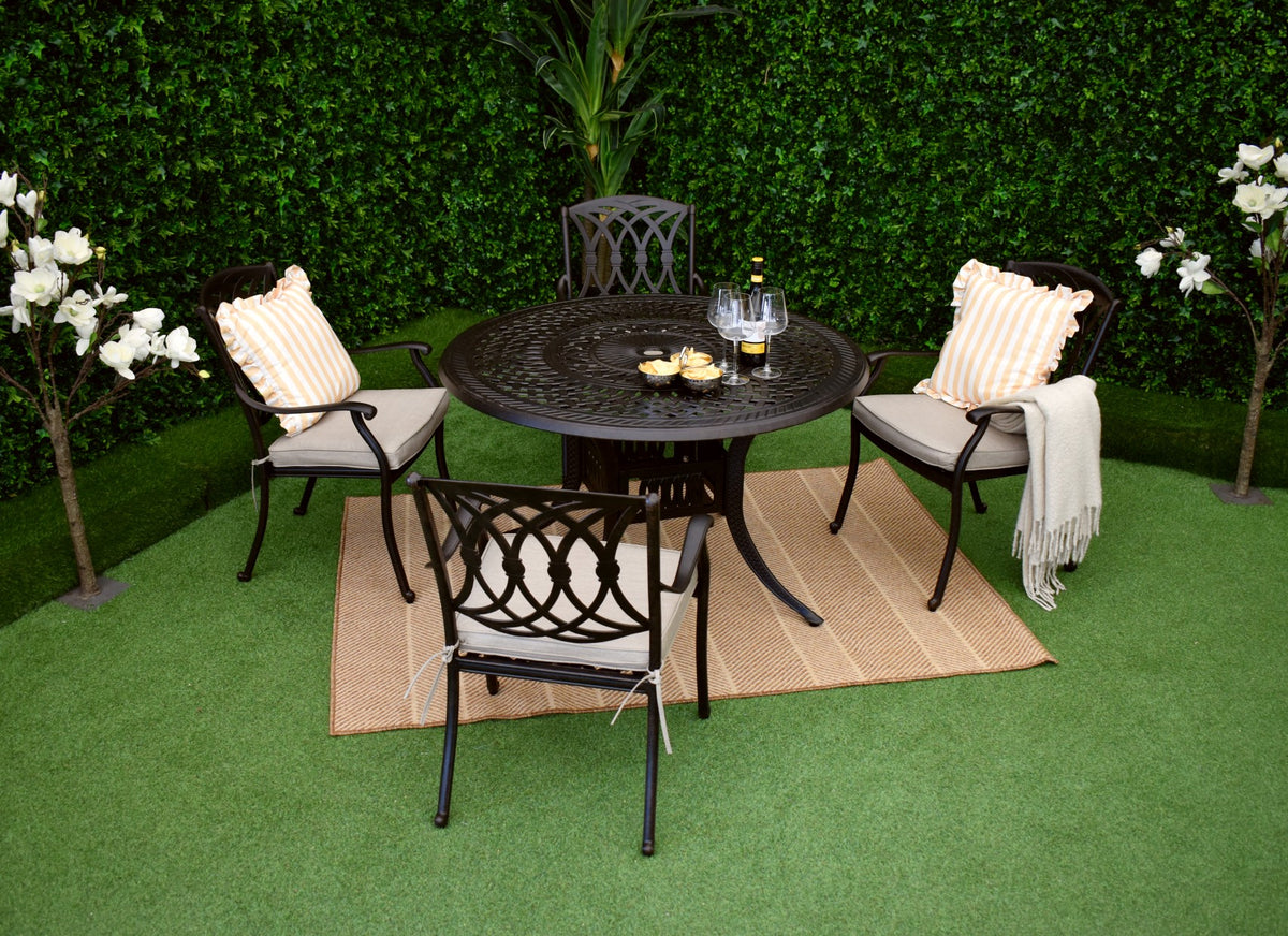 Modena Four Seat Dining Suite - Bronze — Euro Garden and Home