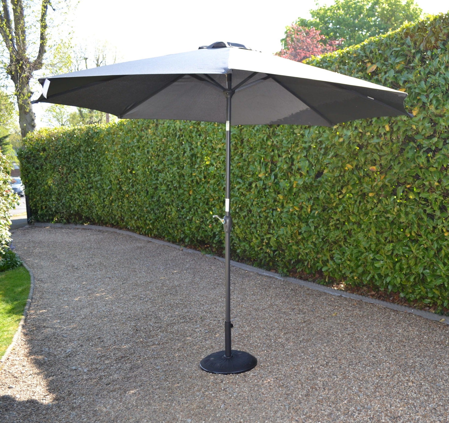 3m Parasol Grey and Base — eurogardenandhome